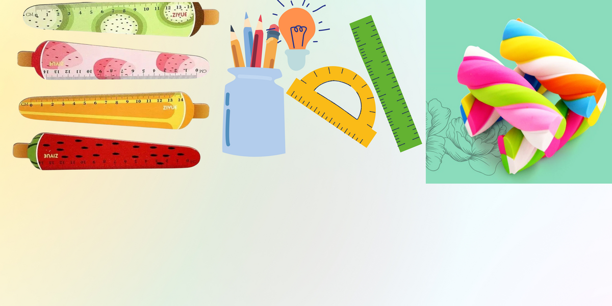 Buy Eraser Sharpener & Ruler | Online in Pakistan at Wish Bucket